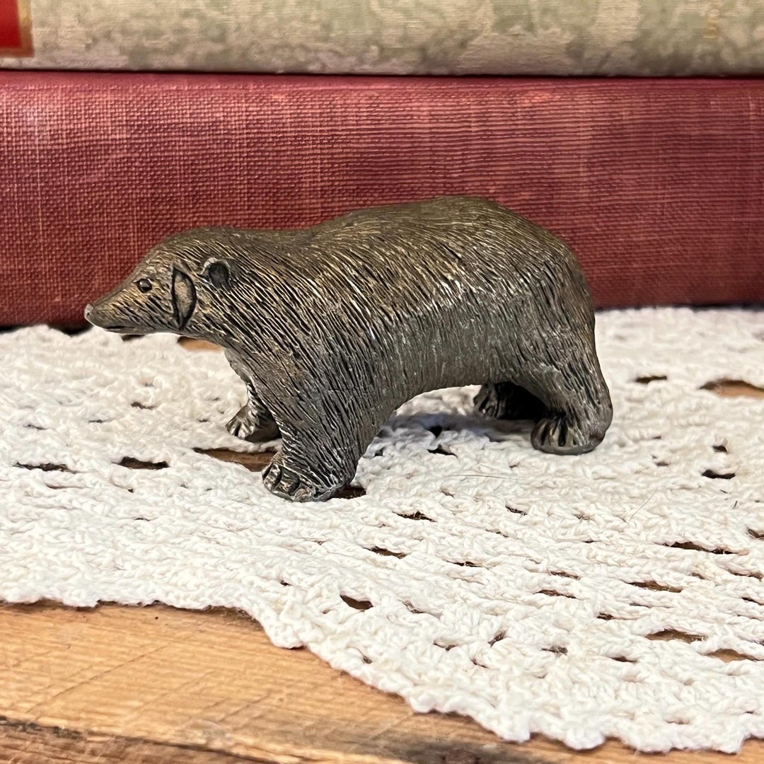 Miniature Pewter Bear Animal Figurine - Etsy