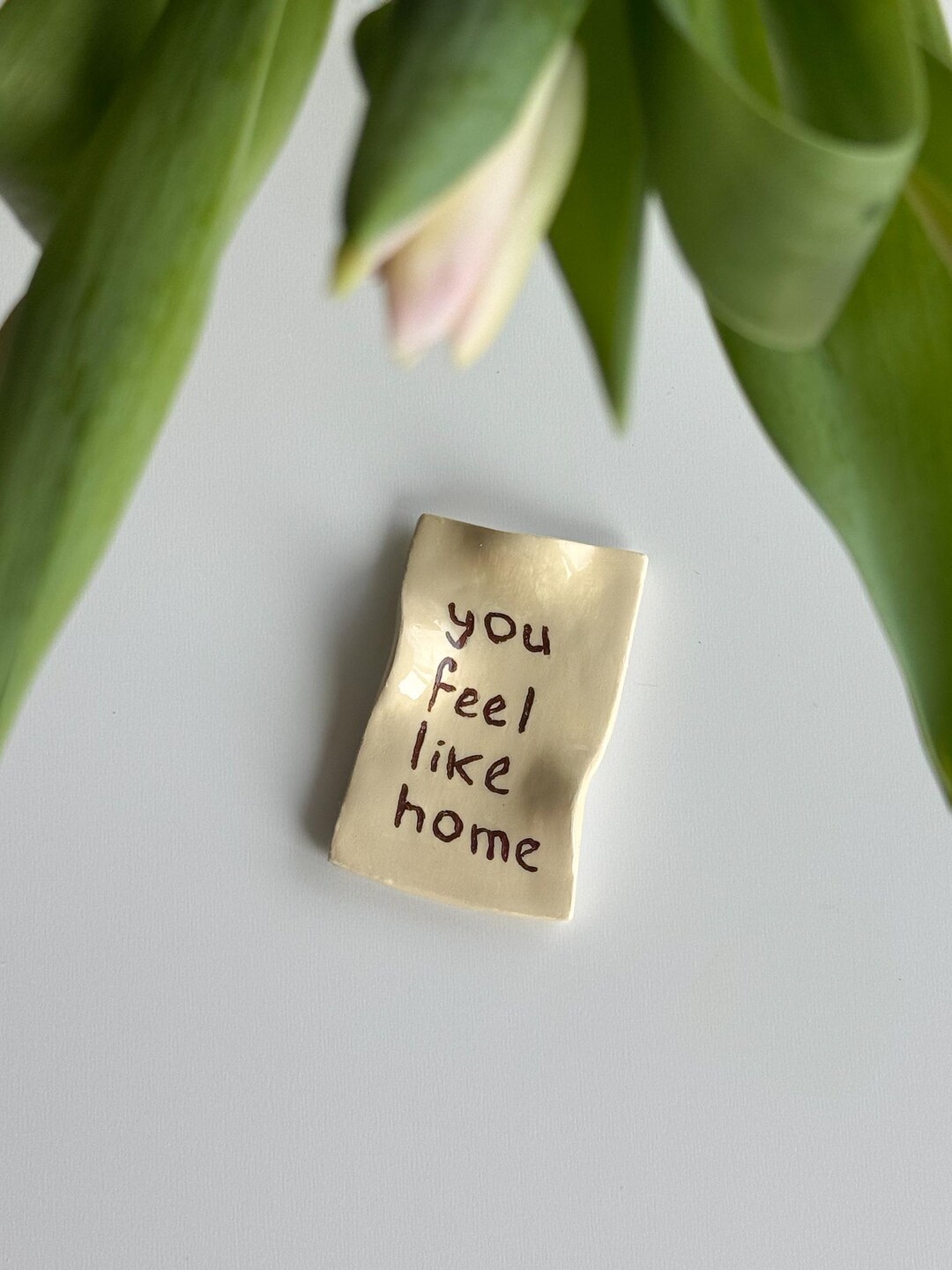 Handmade Ceramic Fridge Note Magnet "you Feel Like Home", Romantic Gift ...