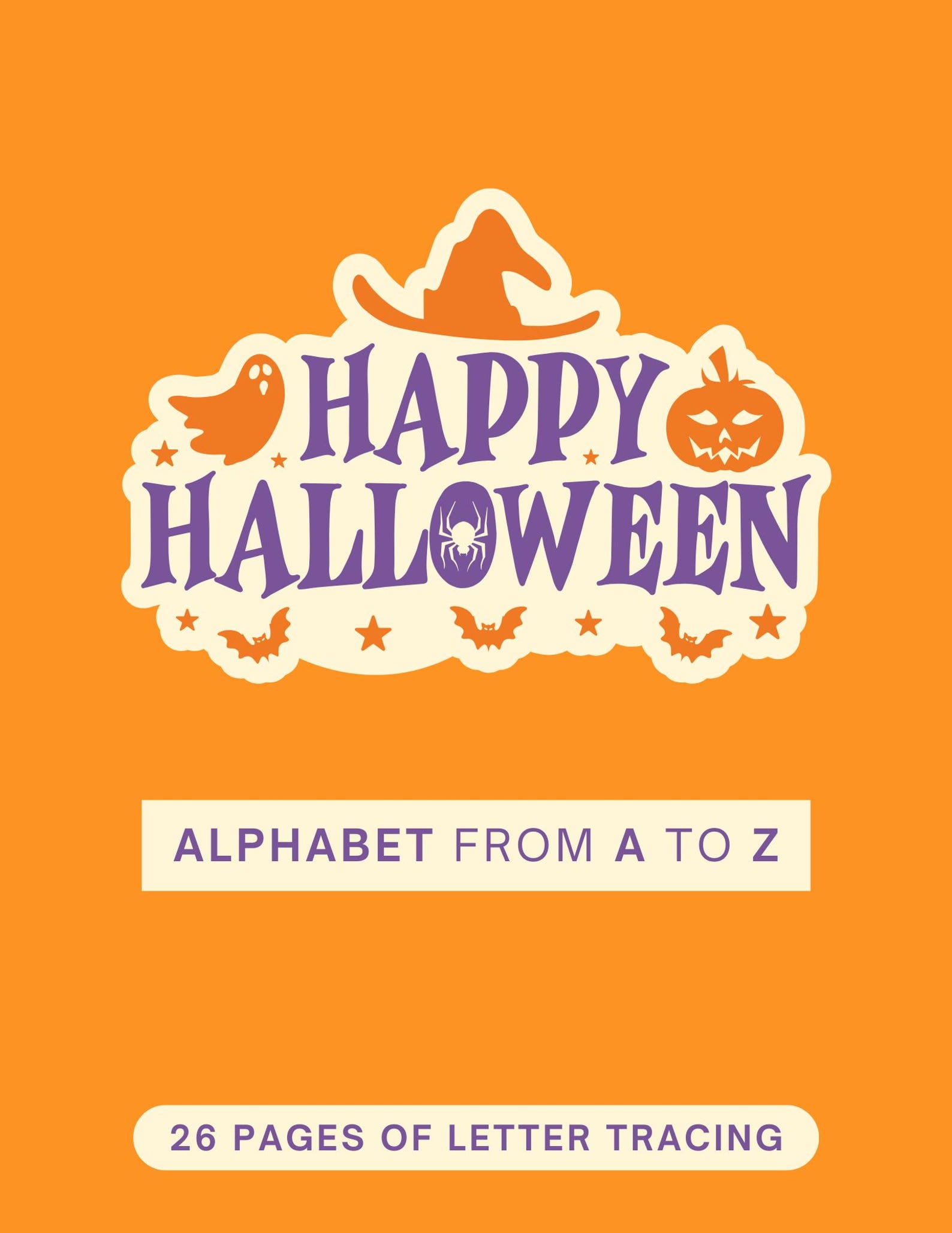 Halloween Fall Alphabet Tracing Worksheets Printable A-Z Letters Kids ...