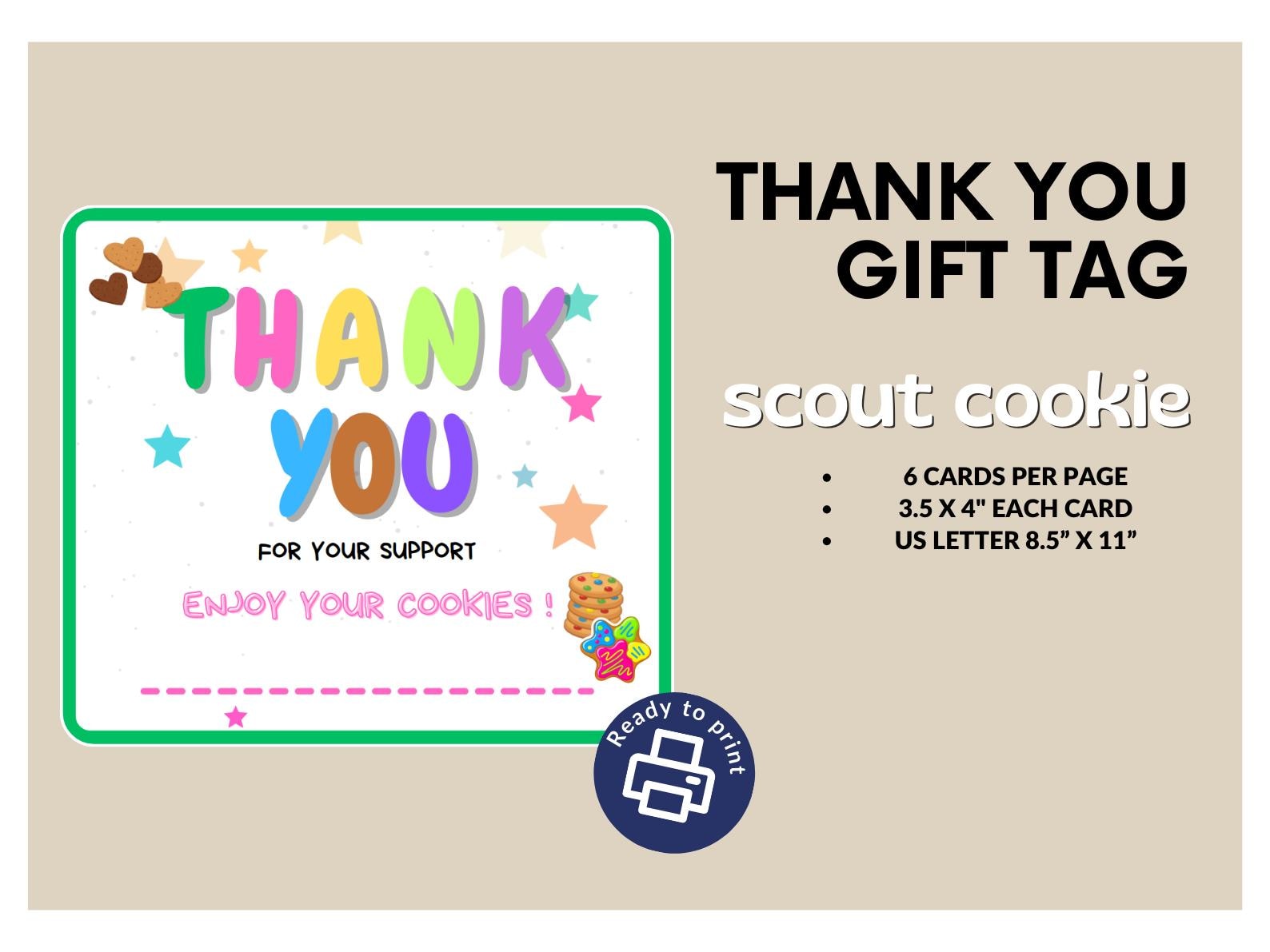 Girl Scout Thank You Gift Tags Printable, Troop Appreciation Card ...