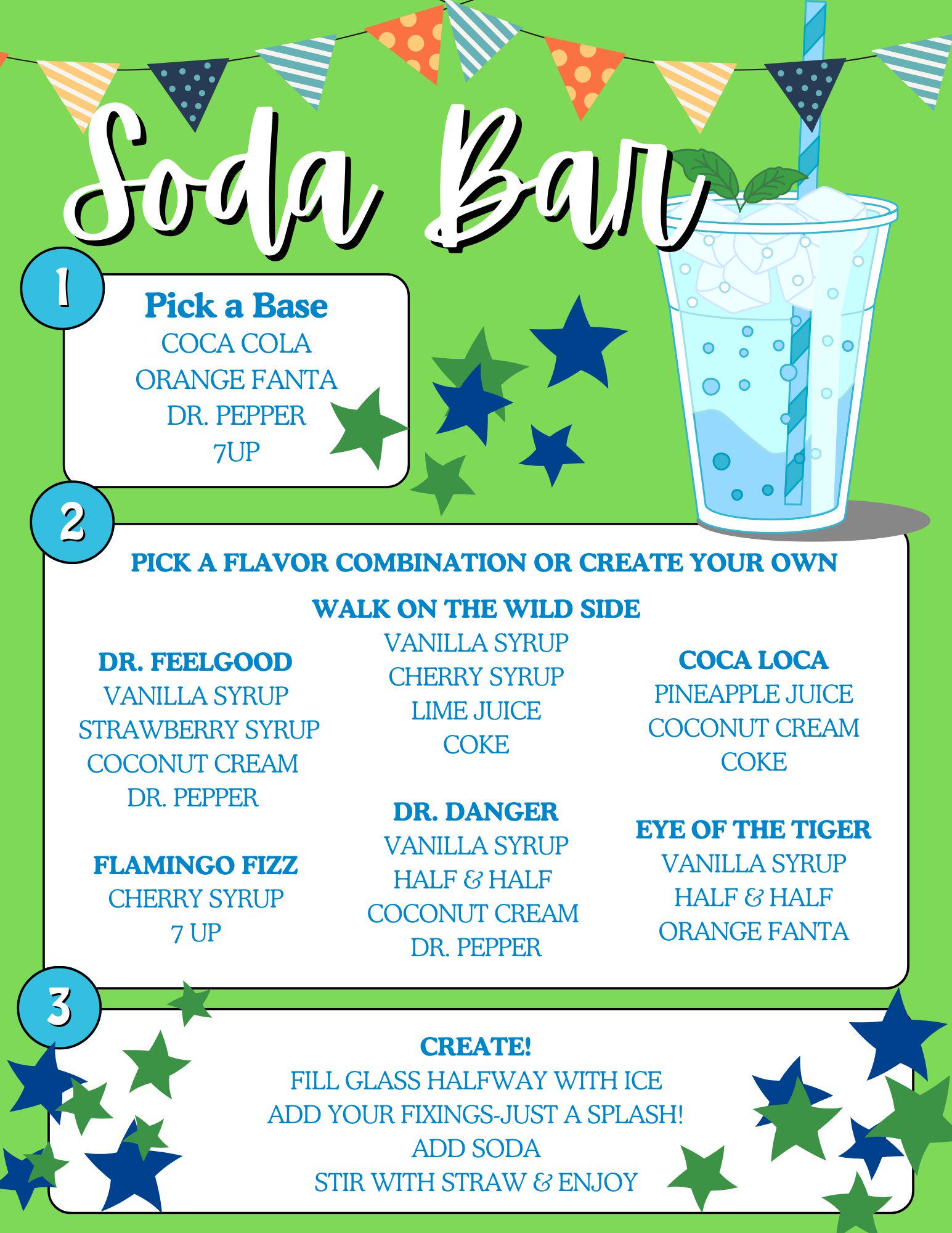 Soda Bar Menu | 3 Color Options | Party | Celebrate | Digital Printable ...