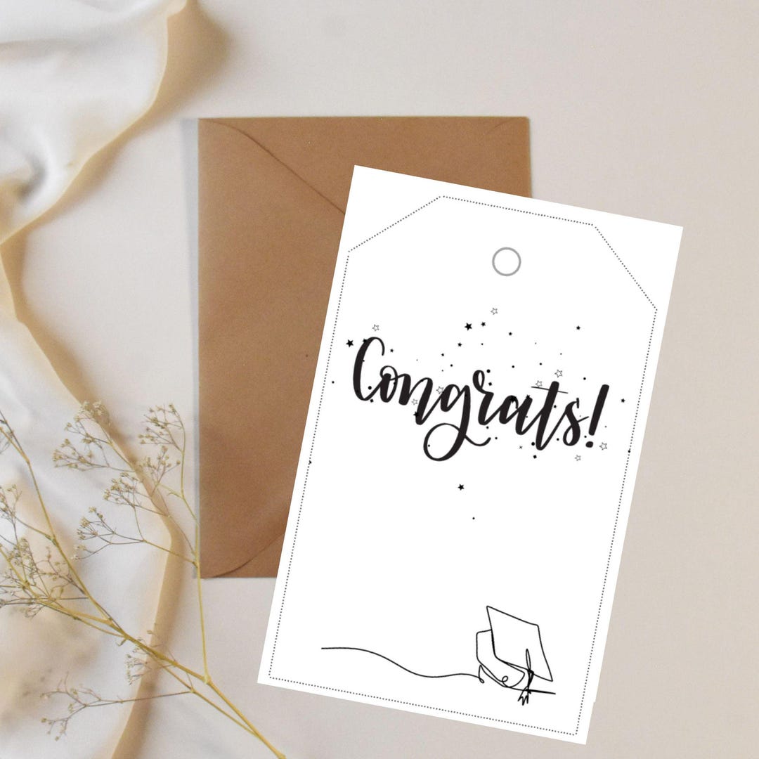 Congrats Grad Gift Tags | 9 to a Page | Digital Printable - Etsy