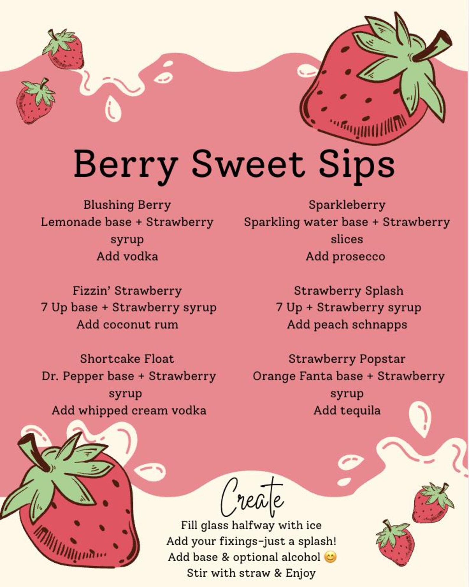 Berry Sweet Party | Strawberries | Interactive Drink Menu ...