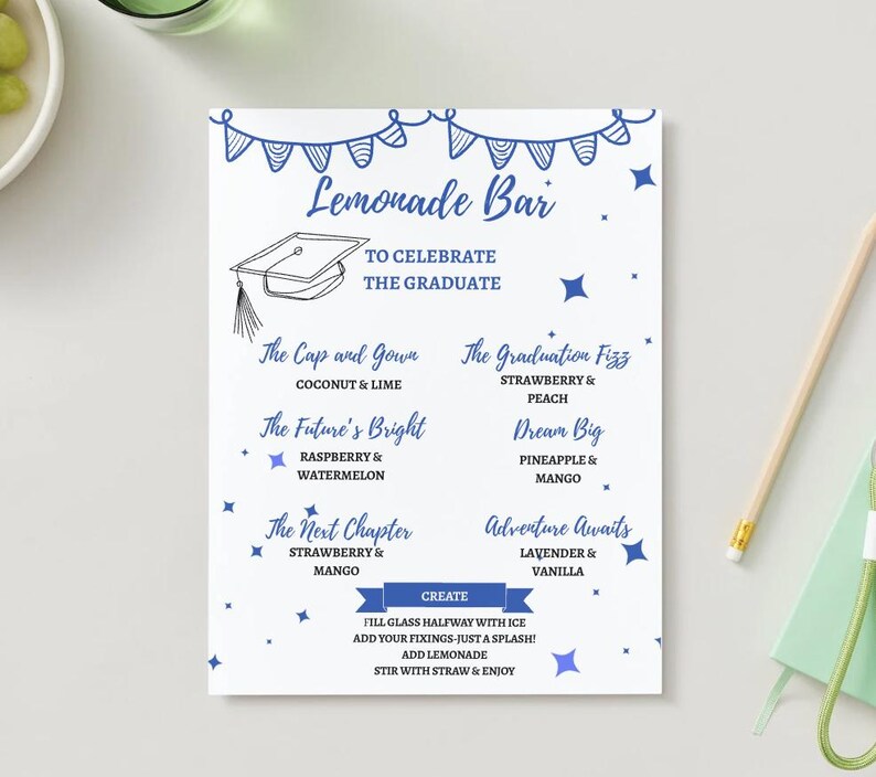 Create Your Own | Lemonade Bar Menu | White Background | Digital ...