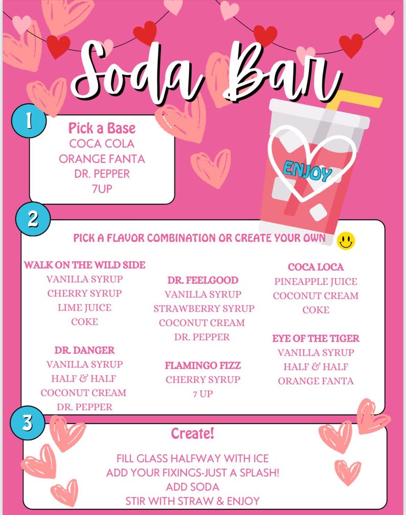 Soda Bar Menu | Celebrate | Digital Printable | Two Designs - Etsy