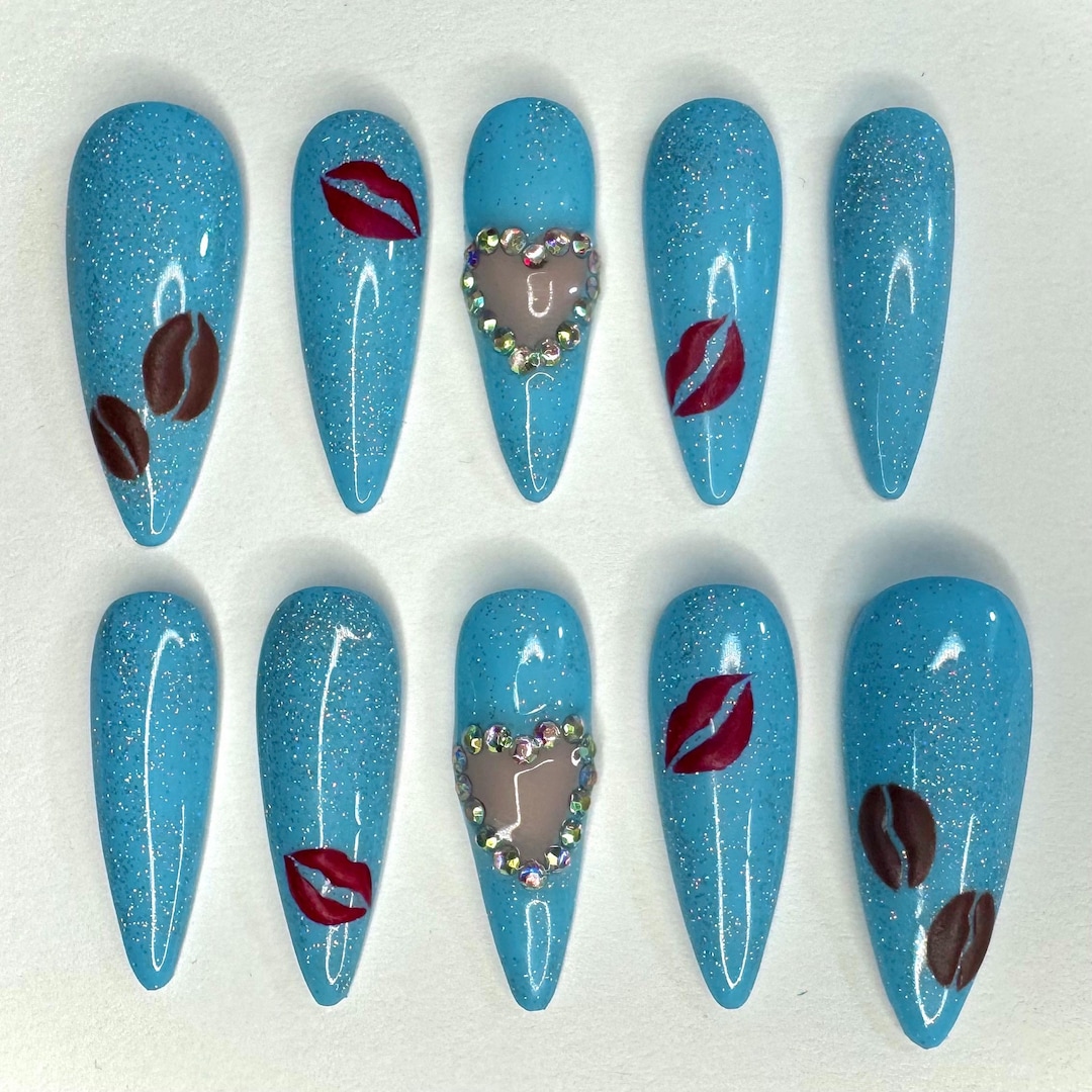 Sabrina Carpenter Inspired Press on Nails | Handmade Press on Nails ...