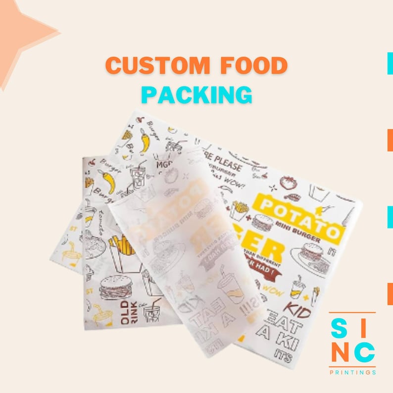 Food Wrapping Paper With Custom Logo Greaseproof Printing for ...