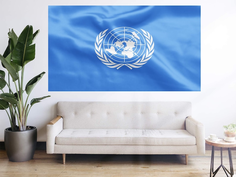 United Nations Flag - Flag Bandera Tapestry Banner Large Decoration - Etsy