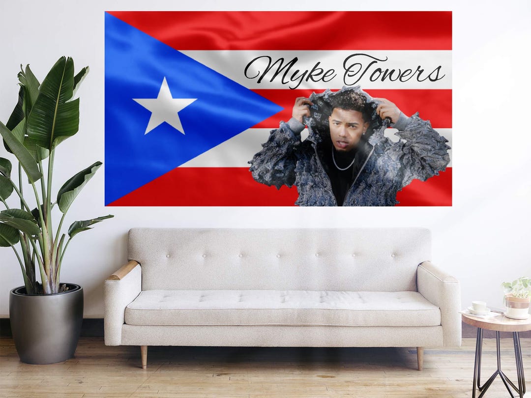 Myke Towers Flag - Puerto Rico Banner Flag Bandera Tapestry Banner ...
