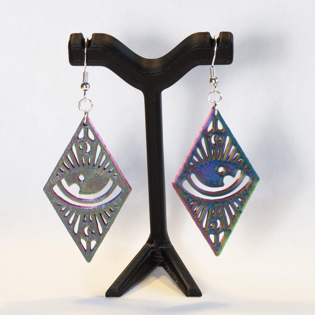 3D Printed Diamond Earrings With All-seeing Eye | Occult-inspired ...