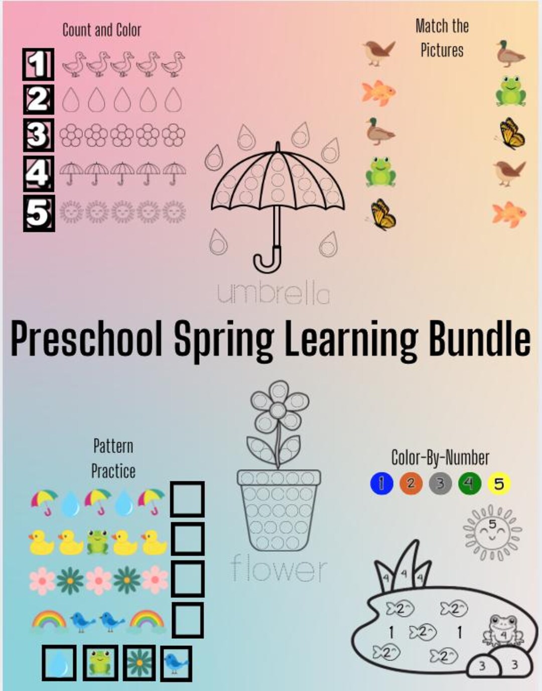 Preschool Spring Activity Bundle, Preschool Spring Learning Activities ...
