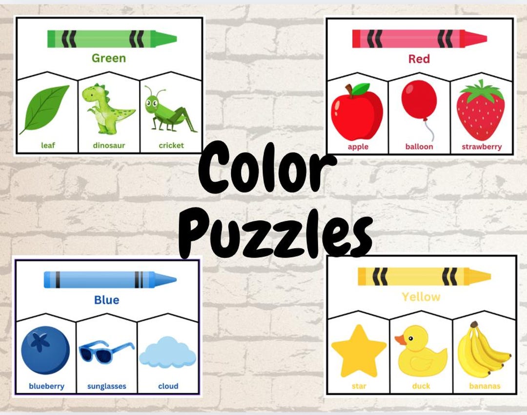Color Puzzles, Learning Colors, Printable, Toddler Preschool Homeschool ...