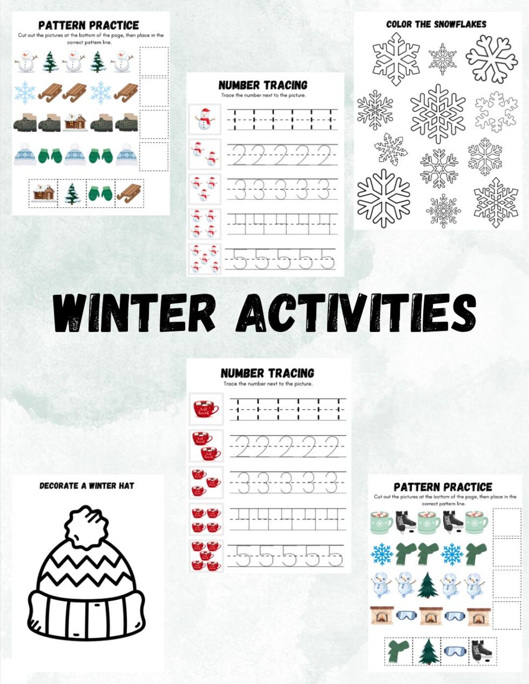 Printable Winter Preschool Activity Bundle - Etsy