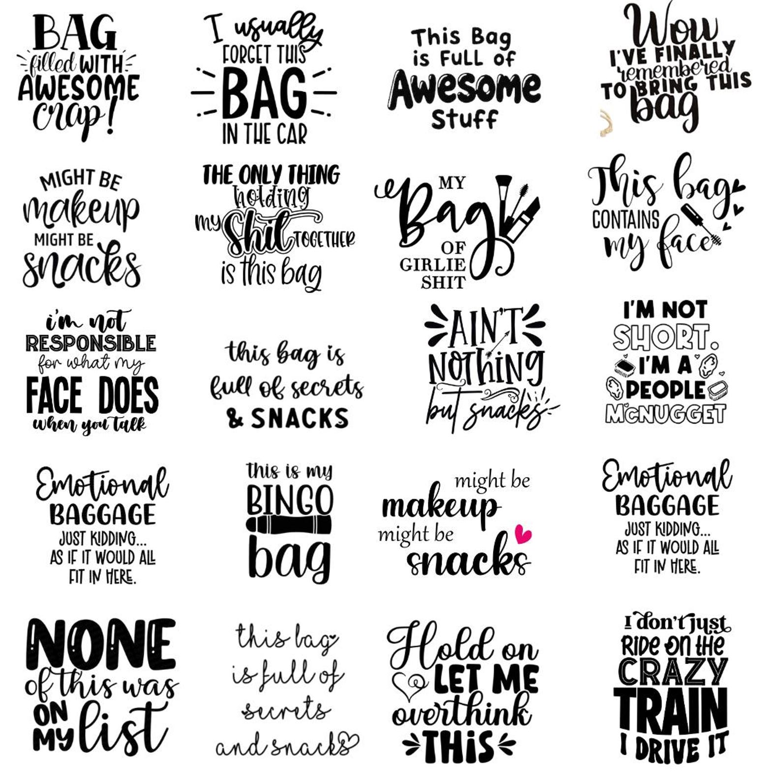 Tote Bag PNG Bundle: Emotional Baggage Quotes (digital Download) - Etsy