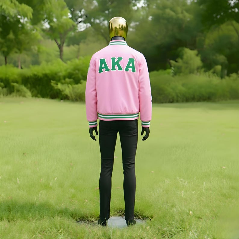 AKA Letterman Jacket | Alpha Kappa Alpha Sorority, Pink & Green Twill ...
