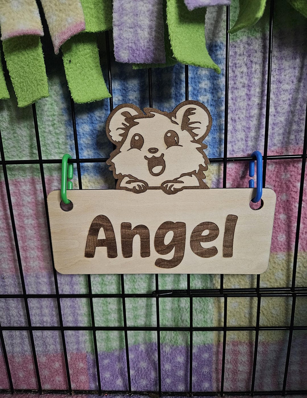 Personalized Hamster Cage Tag, Engraved Wooden Pet Name Sign - Etsy