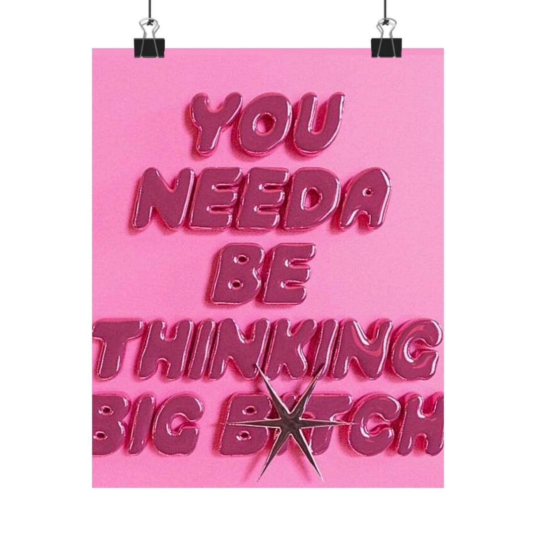 Bold Motivation Matte Poster, Inspirational Wall Art, Pink Quote Decor ...