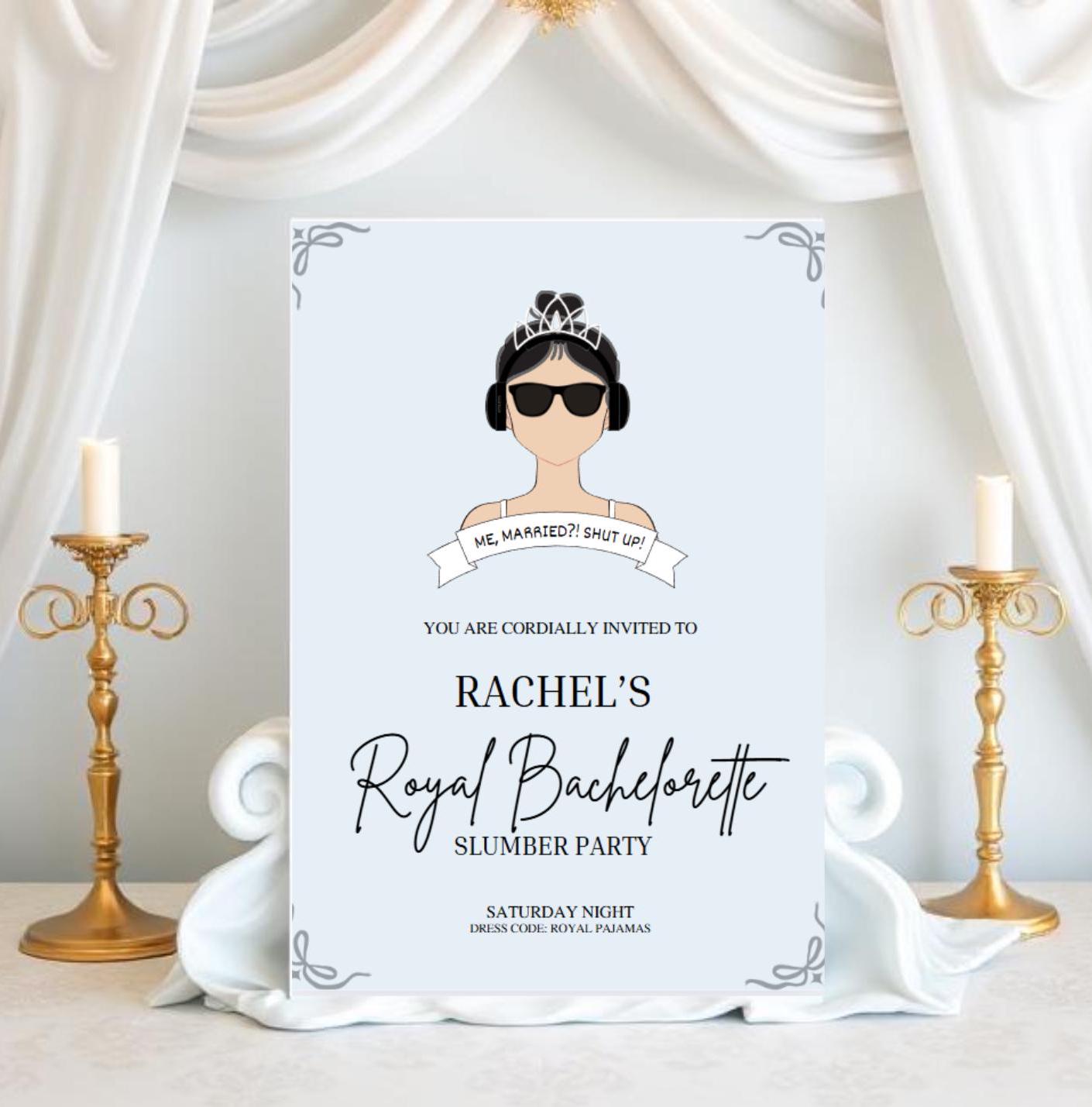 Princess Diaries Editable Card, Printable Invitation Card, Princess ...