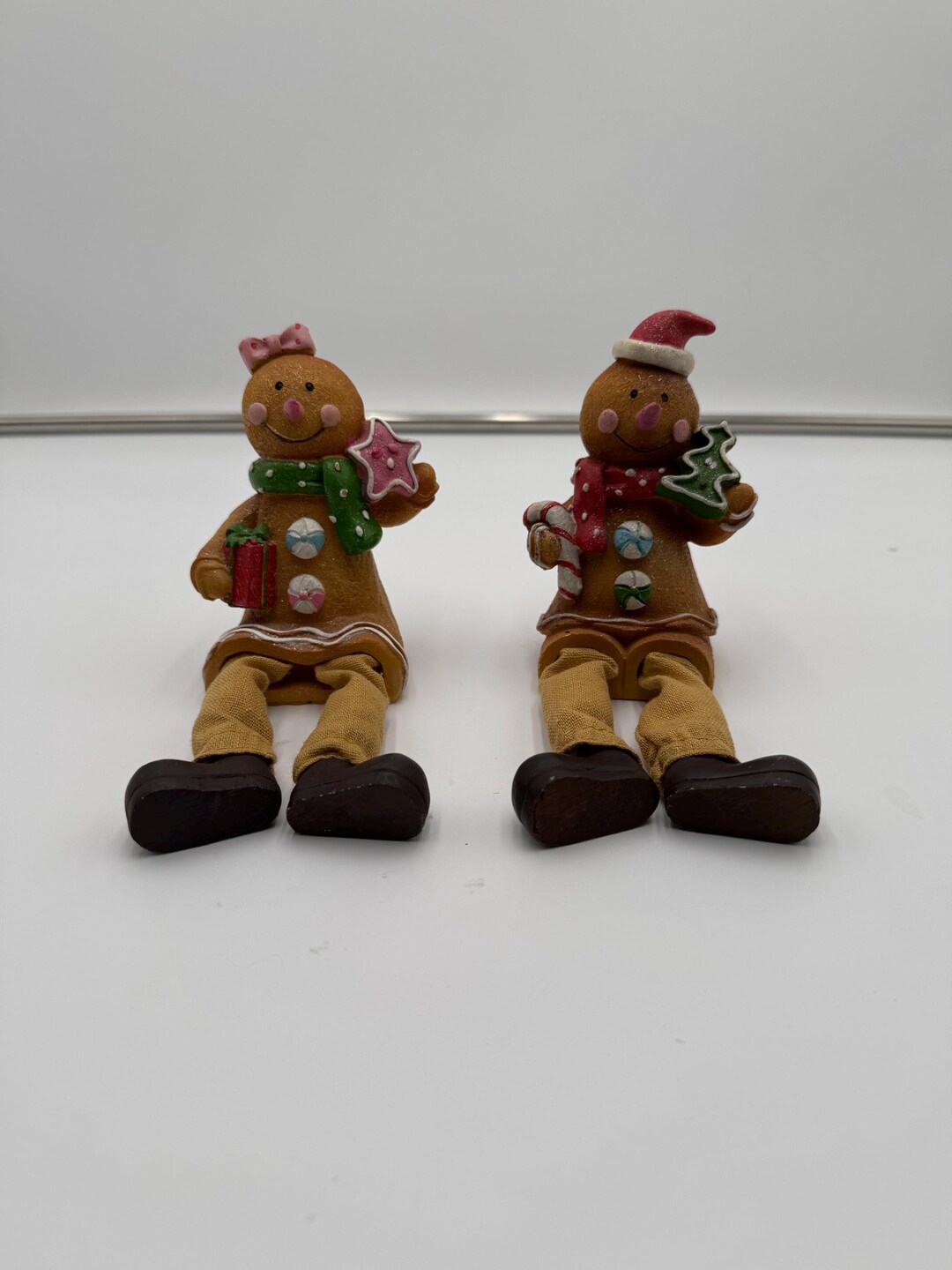 Gingerbread Boy & Girl Christmas Shelf Sitters - Set of 2 - 3.63" - Etsy