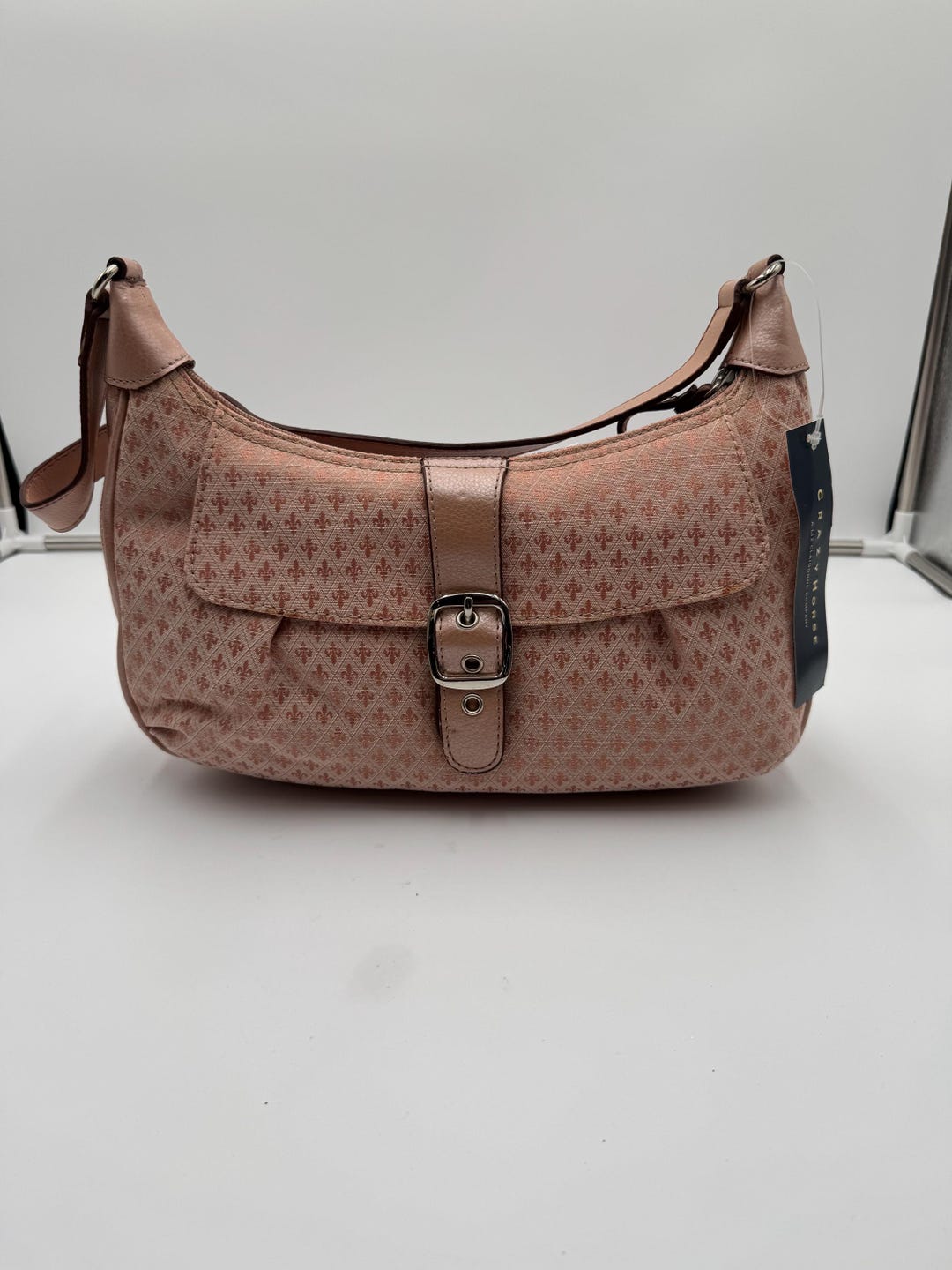 Crazy Horse Liz Claiborne Cambridge Shoulder Bag Papaya Pink Fleur-de ...