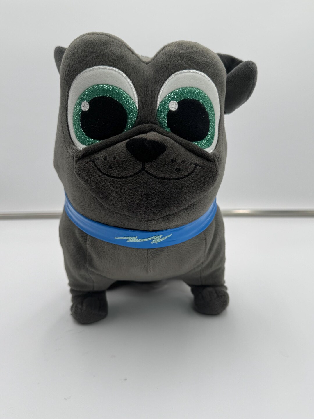 Disney Puppy Dog Pals Rolly Plush 10 Inch Gray Pug Green Eyes Rare Find ...