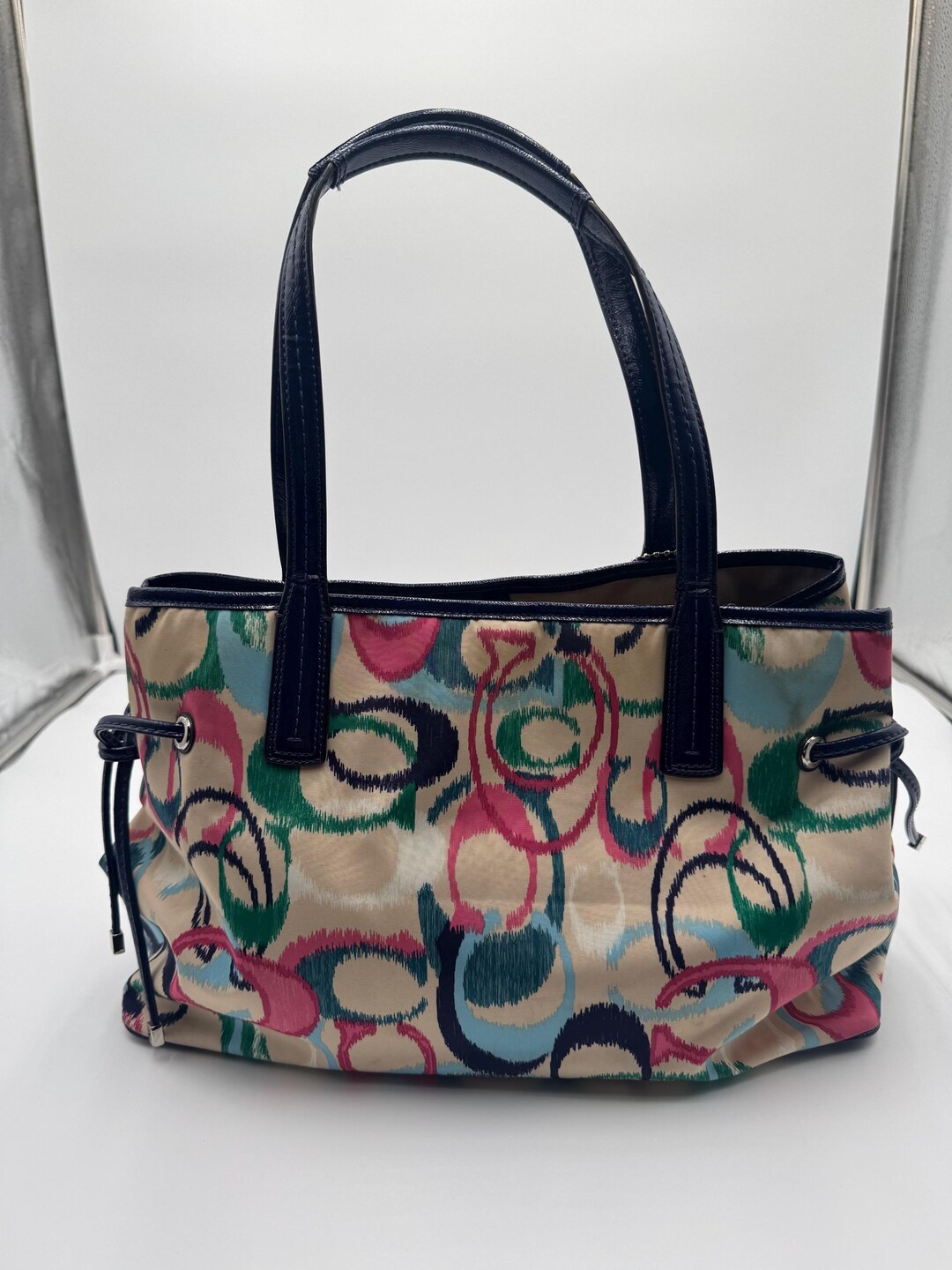 Authentic Vintage Coach Poppy Ikat Glam Tote F24458 Multicolor Satchel ...