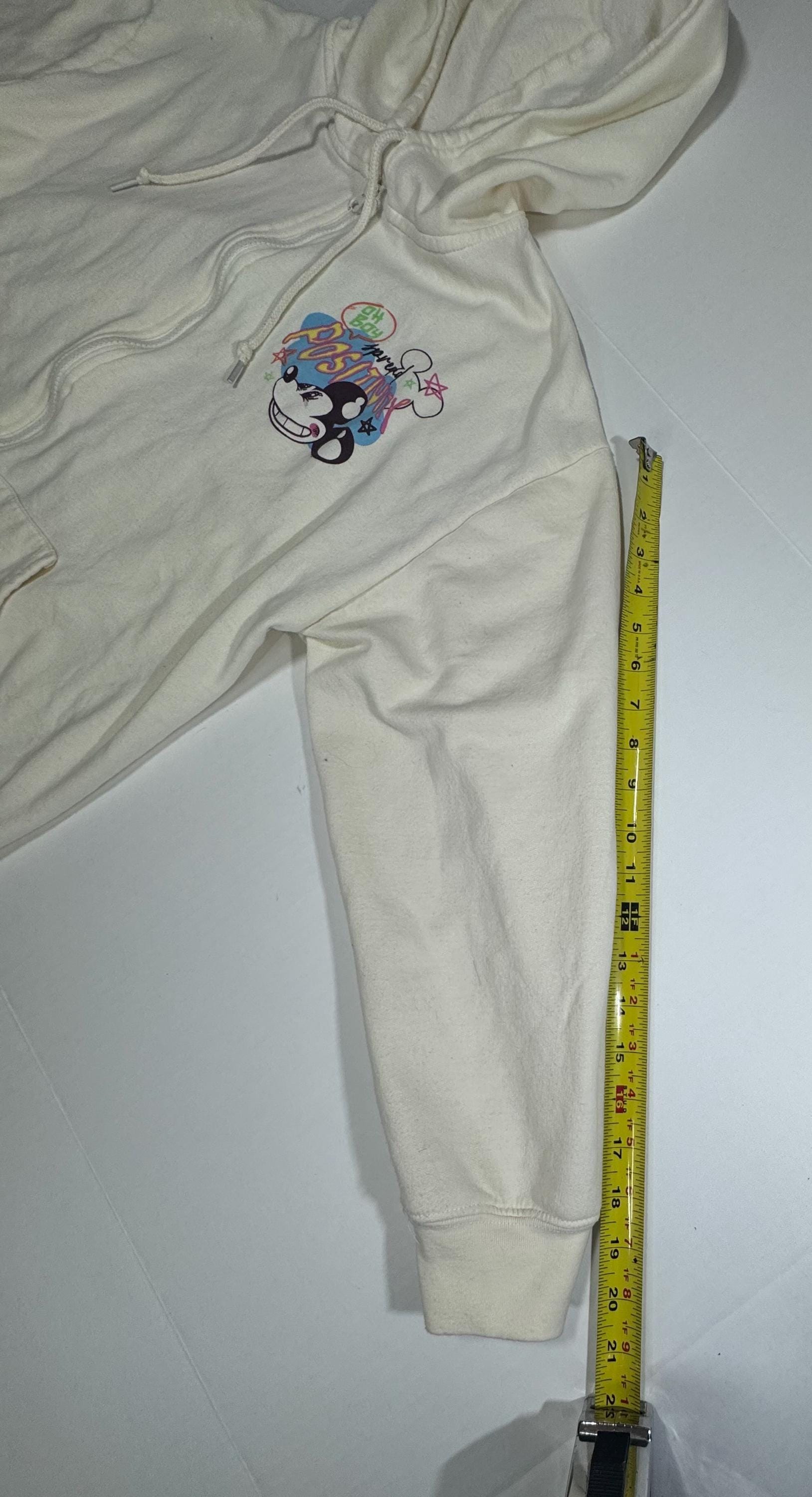 Disney Mickey Mouse Positivity Zip up Hoodie XL Cream Have a Nice Day ...