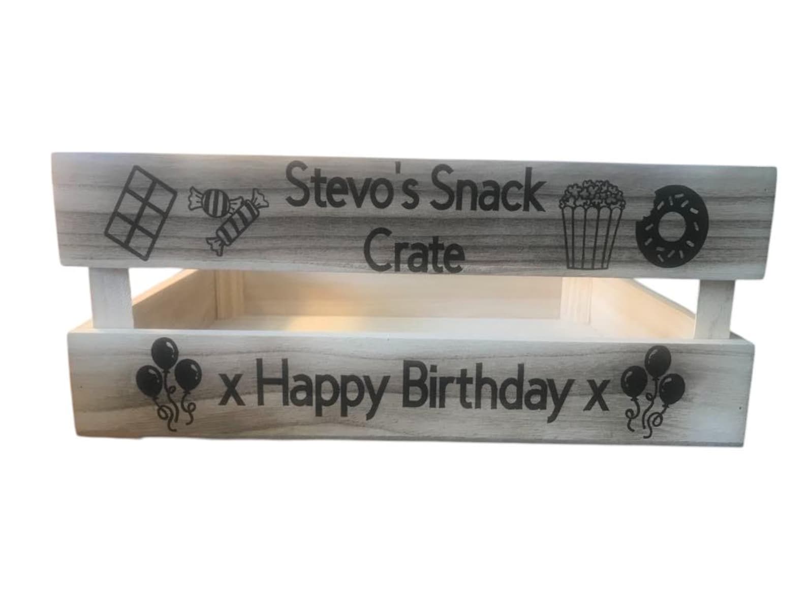 Personalised Wooden Birthday Crate: Hand-burned Engraved Keepsake Gift ...