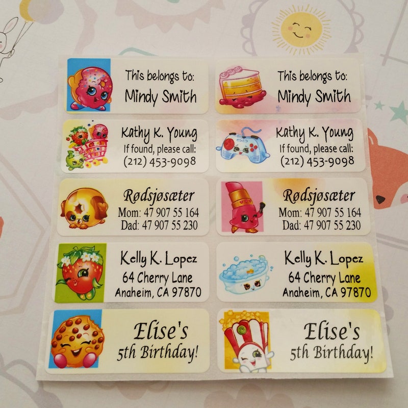 Shopkins Labels - Etsy