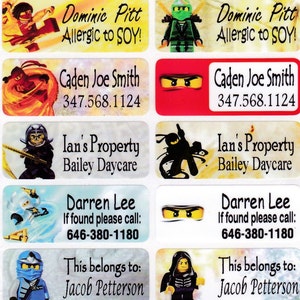 40 NINJA for Boys Custom Vinyl Name Labels-school, Daycare, Nursery ...