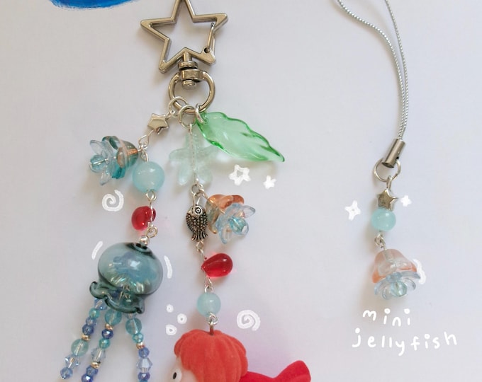 Ponyo Keychain With Flocked Ponyo Charm - Etsy