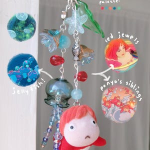 Ponyo Keychain With Flocked Ponyo Charm - Etsy