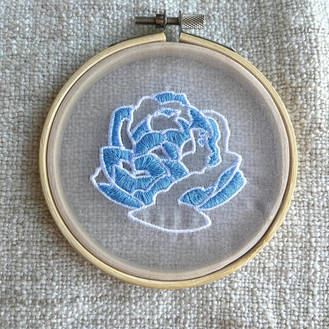 Arcane Inspired Blue Rose Double-sided Embroidery - Etsy