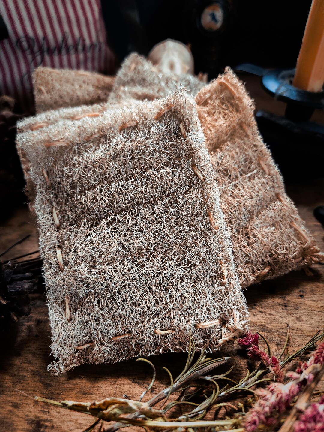 Loofah Sponges Hand Harvested and Hand Sewn Natural Bath, Kitchen ...