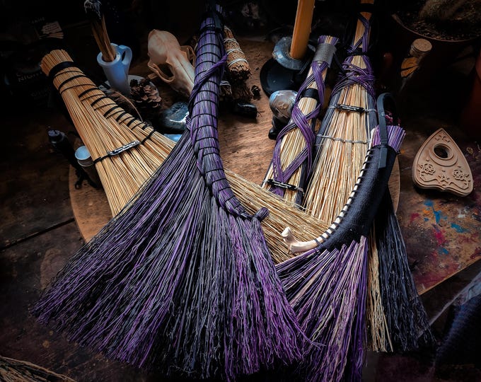 Wolf Moon Whisk Broom Collection | Handbound Ritual & Hearth Whisks - Etsy