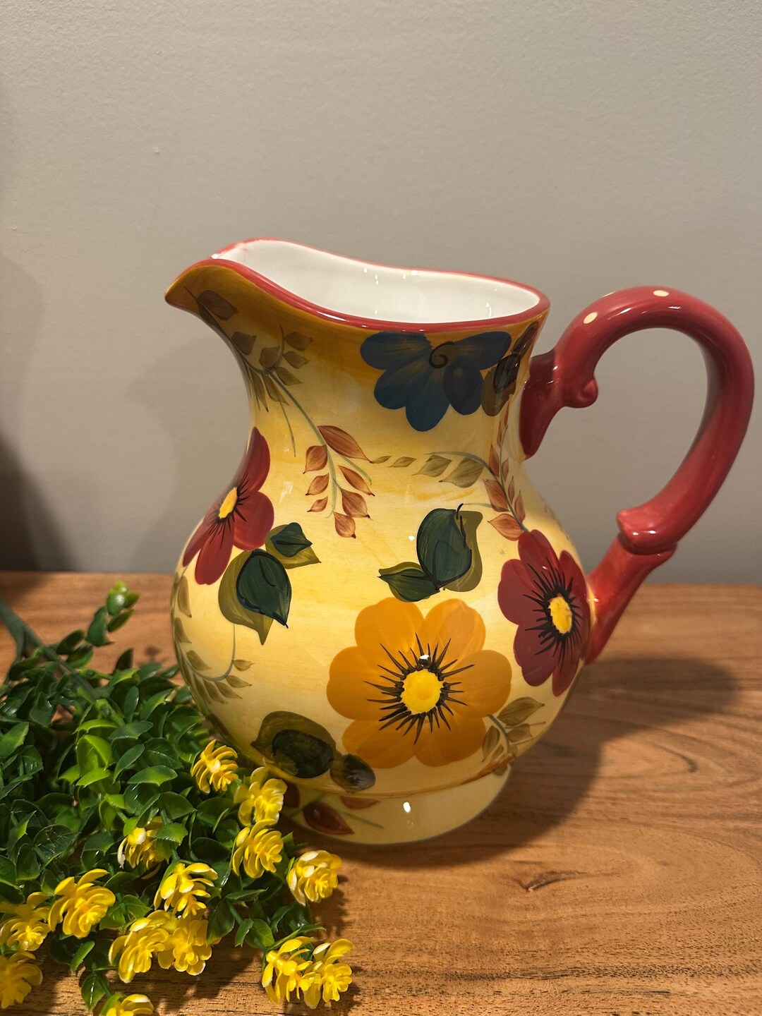 Oneida Kitchen Sunset Bouquet Vintage Hand Painted Ceramic Pitcher - Etsy