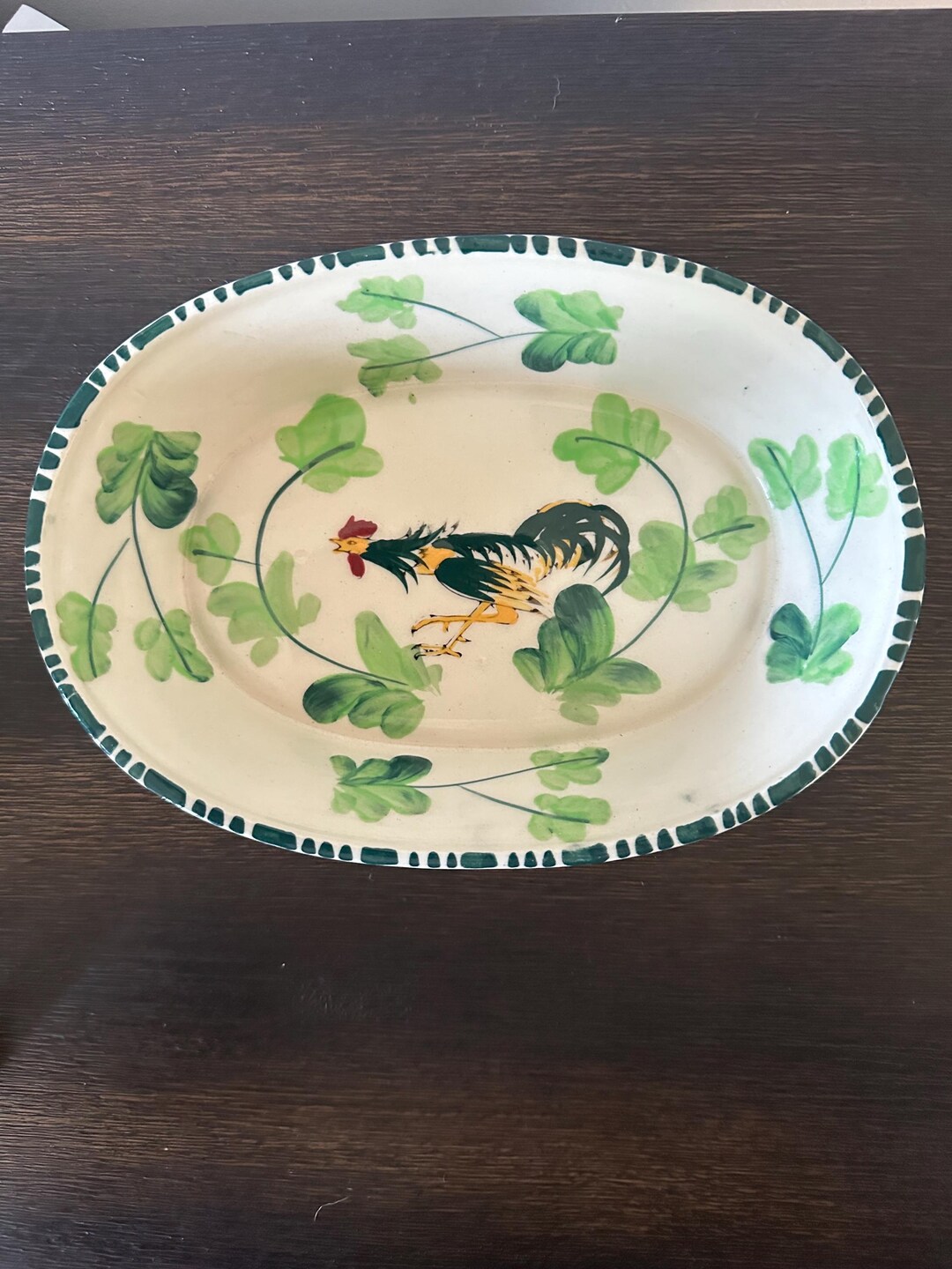 Vintage Stoneware Bowl Rooster Farmhouse - Etsy