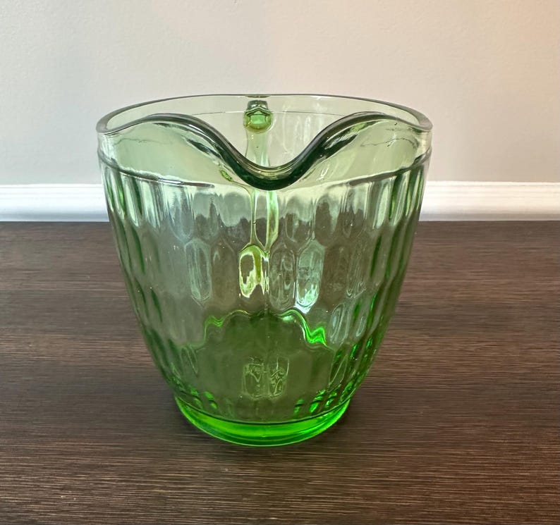 Teleflora 75 Years Anniversary Optic Glass Green Pitcher Reissue - Etsy