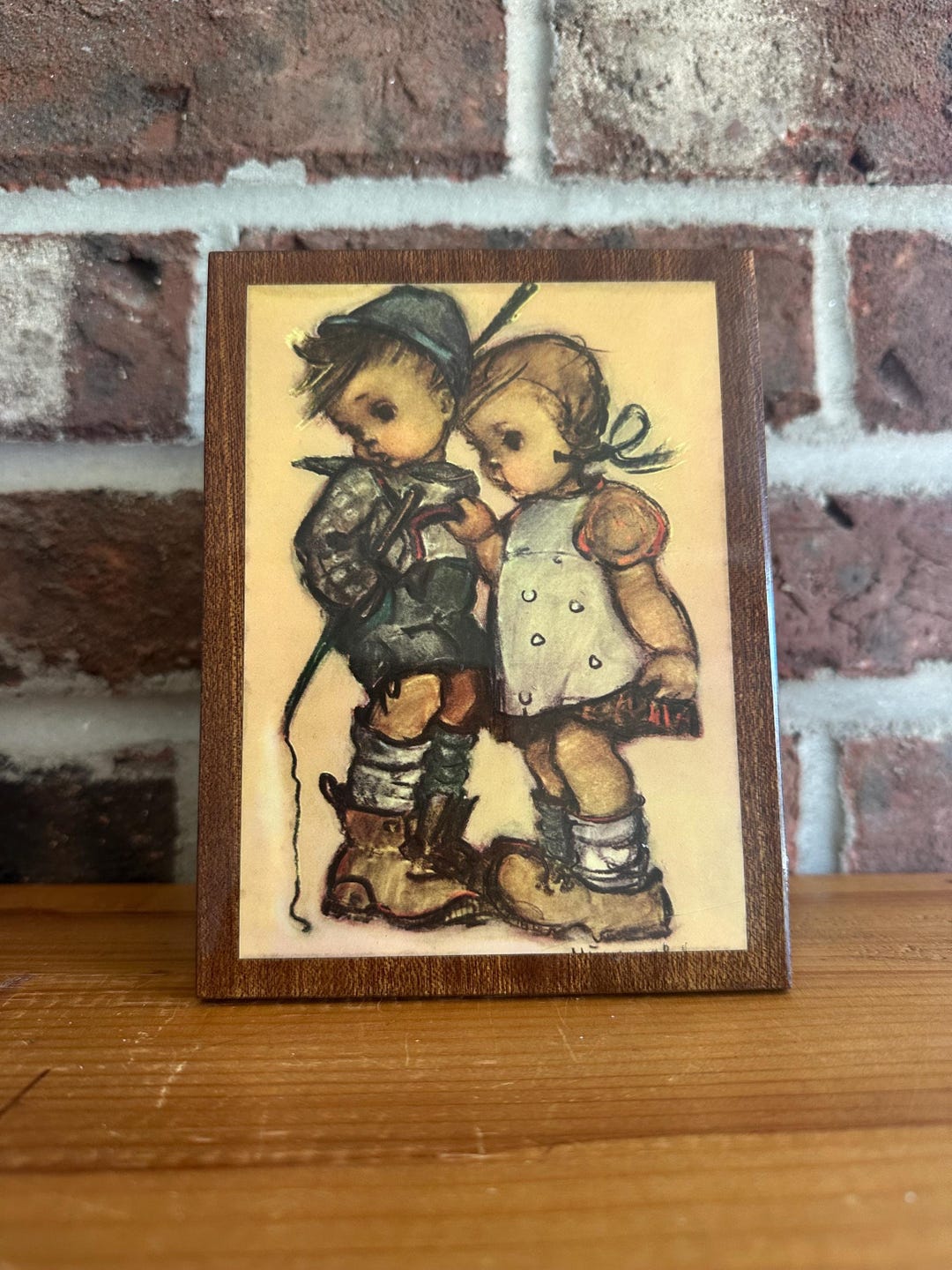 Vintage Hummel Wood Swiss Music Box Boy Girl Edelweiss Melody Wind Up ...