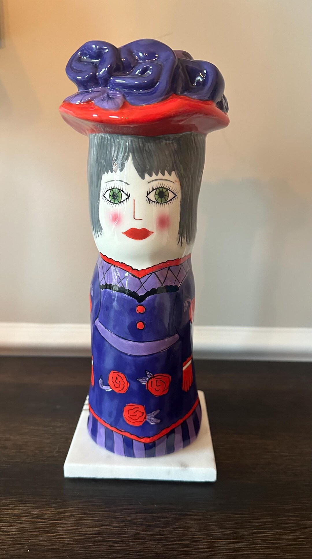 Bella Casa Susan Paley by Ganz Signed Hand Painted Lady Vase Lois 9" - Etsy