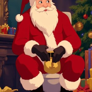 Christmas Bathroom Decor Printable | Santa Claus Funny Art | Festive ...