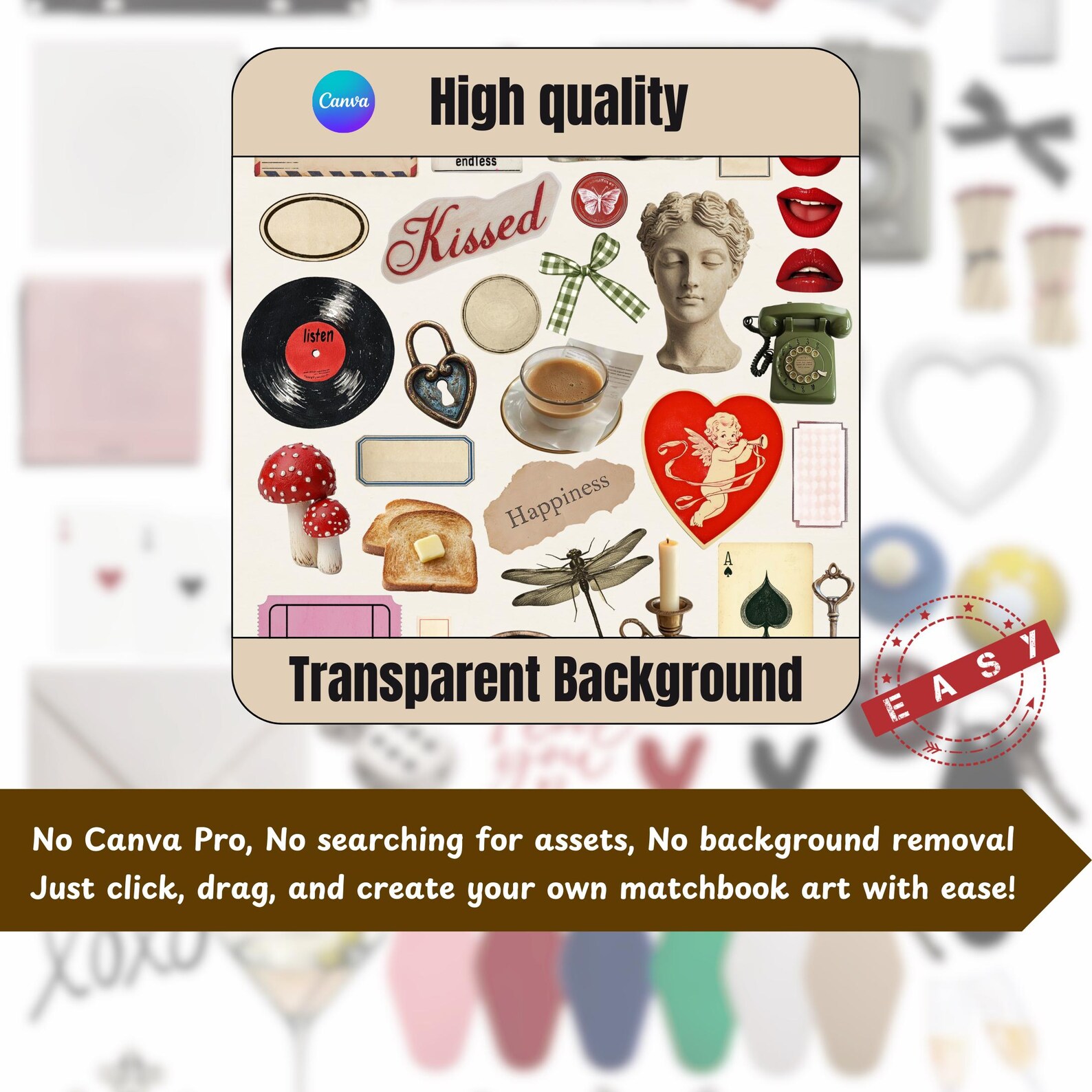 DIY Vintage Matchbook Template, Canva Matchbox Template DIY KIT ...
