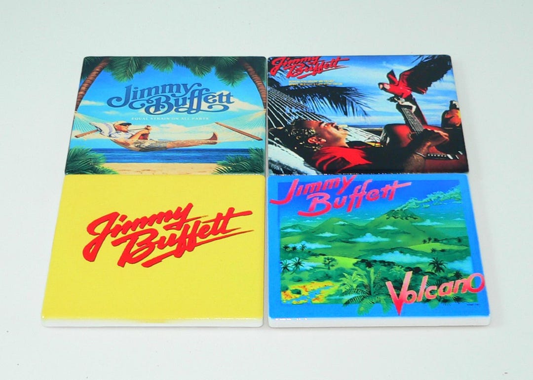 Jimmy Buffett Album Cover Ceramic Coaster Set Retro Music Lovers. 4.25 ...