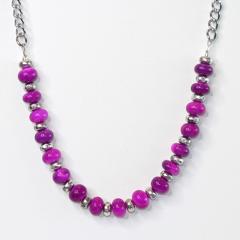 Bright Pink Necklace - Etsy
