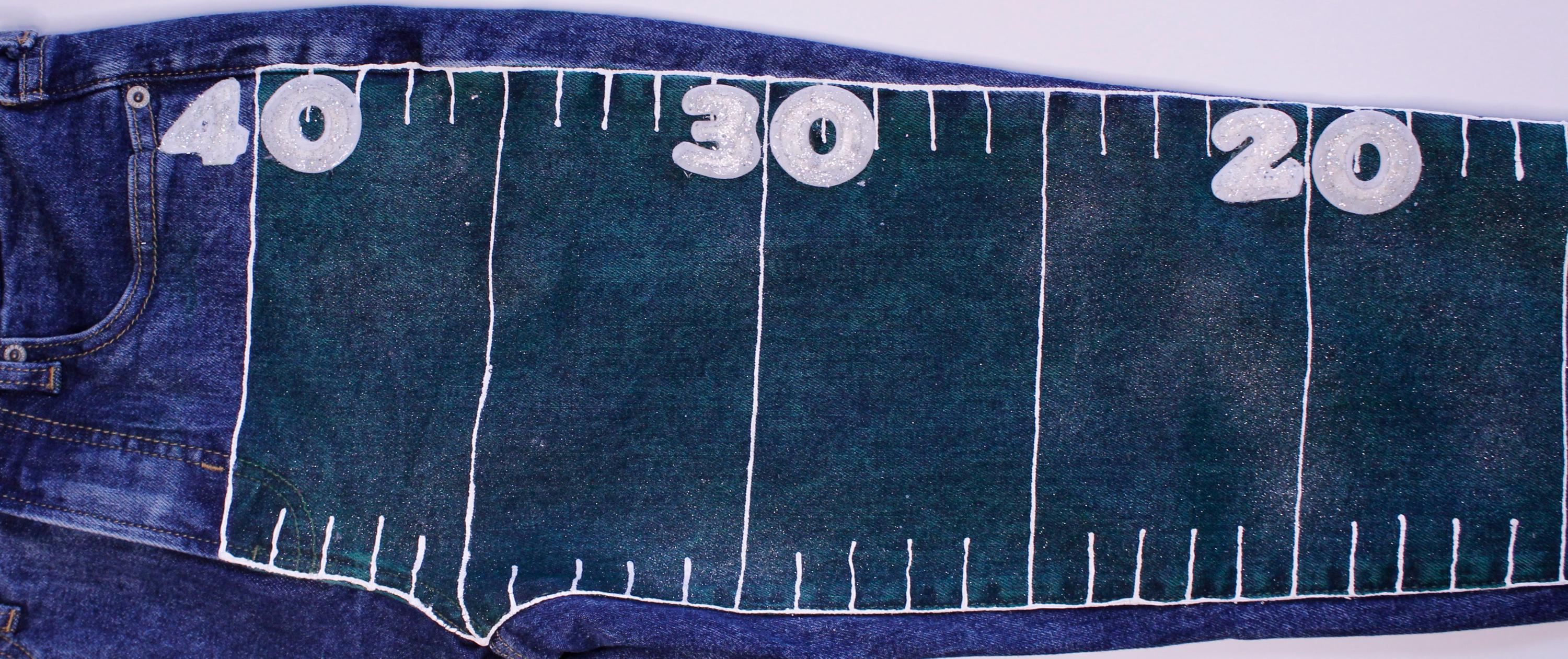 Football Field Game Day Jeans Hand-painted Custom Homecoming Super Bowl ...