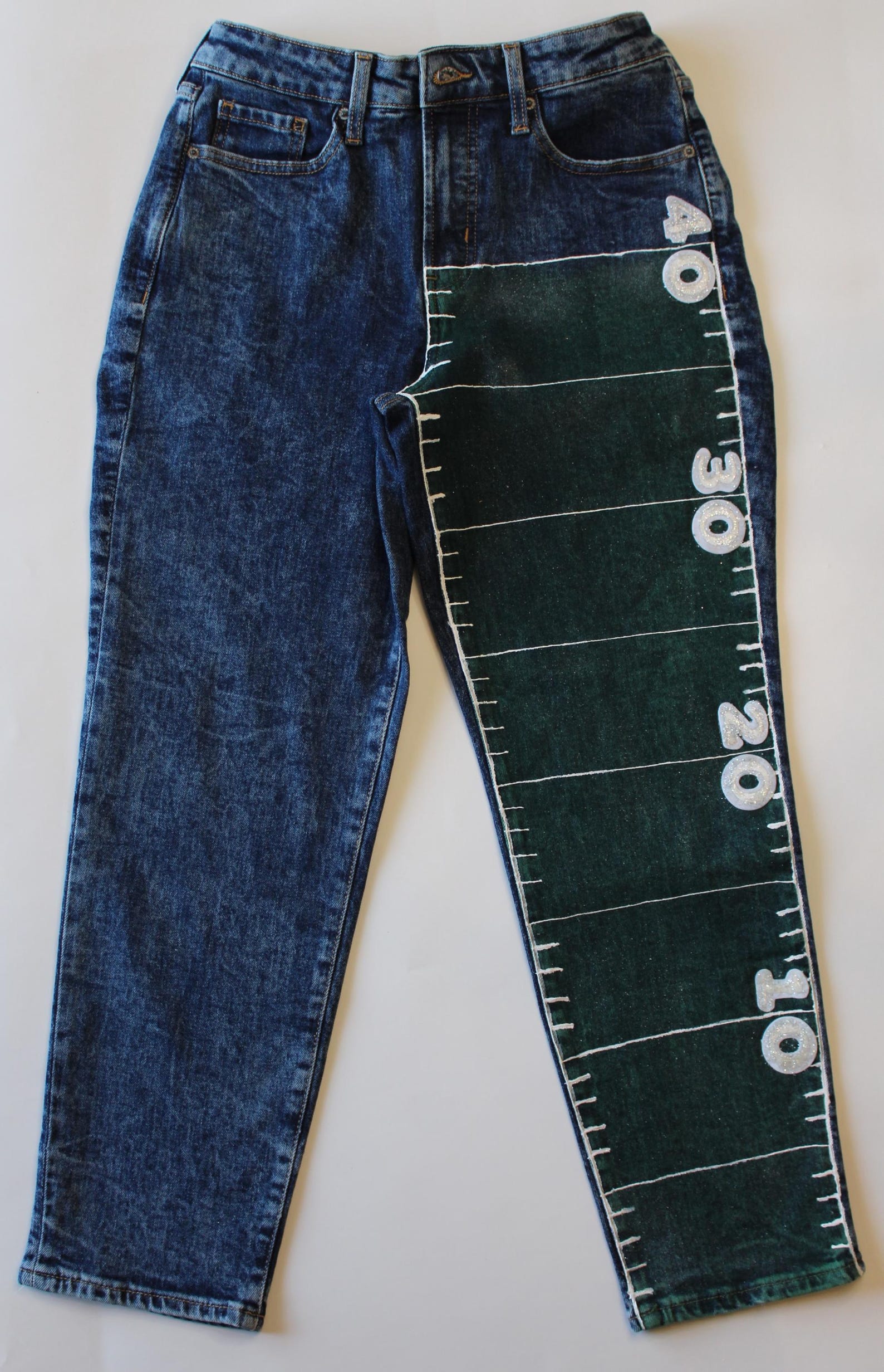 Football Field Game Day Jeans Hand-painted Custom Homecoming Super Bowl ...