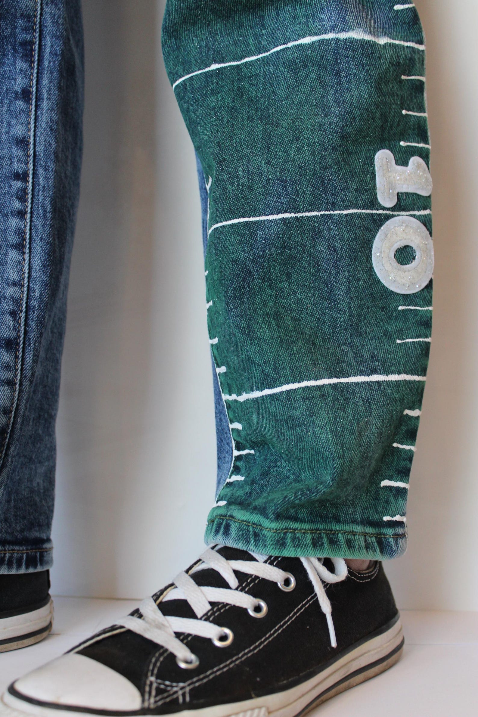 Football Field Game Day Jeans Hand-painted Custom Homecoming Super Bowl ...