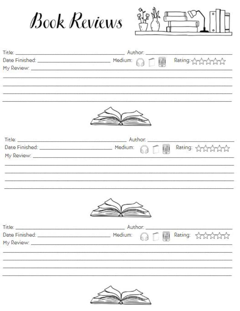 Reading Journal and Book Tracker - Etsy