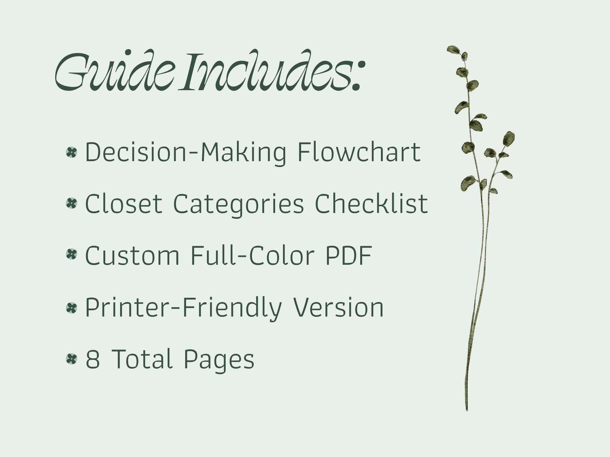 Closet Decluttering Guide & Flowchart | Wardrobe Detox Printable ...