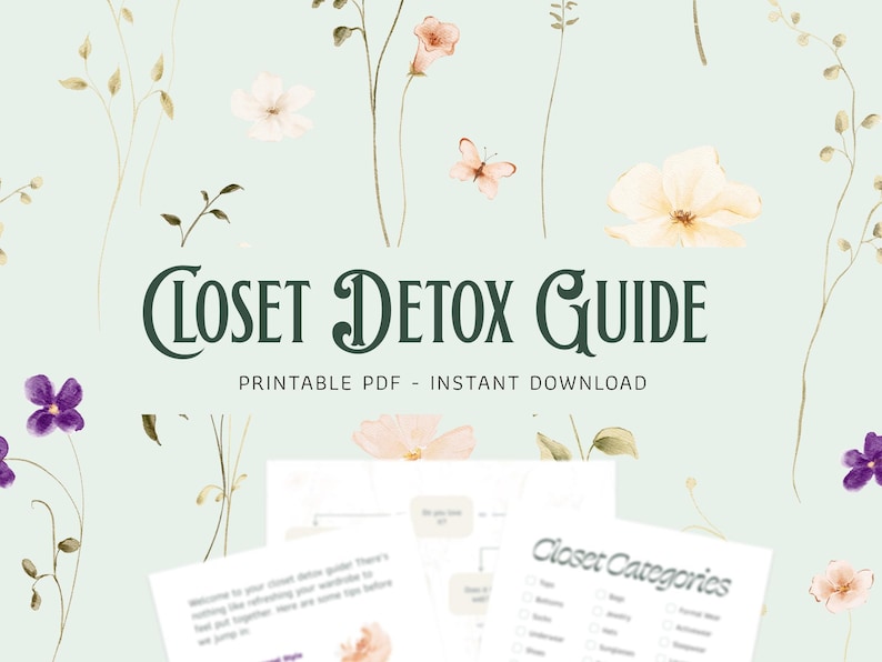 Closet Decluttering Guide & Flowchart | Wardrobe Detox Printable ...